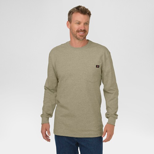 Dickies® Mens Big And Tall Cotton Heavyweight Long Sleeve Pocket T Shirt