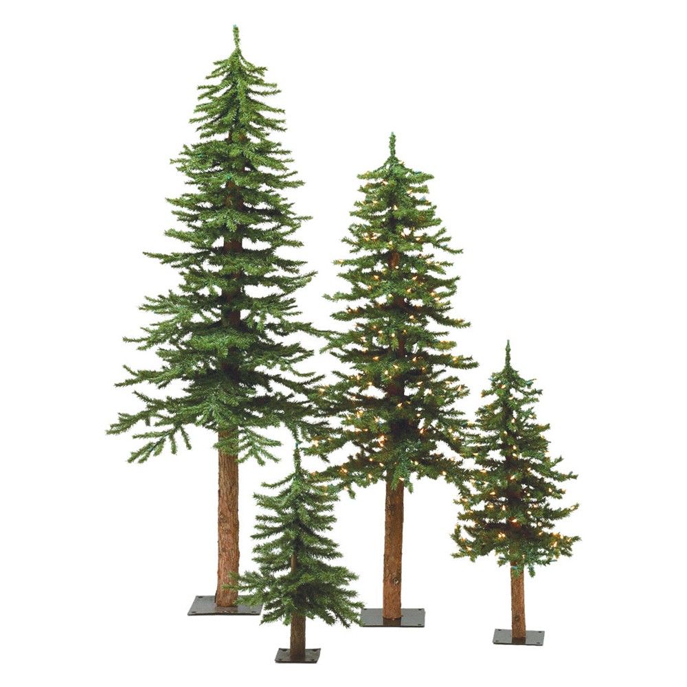 UPC 734205102503 - 4' 5' 6' Natural Bark Alpine Tree Set - Green ...